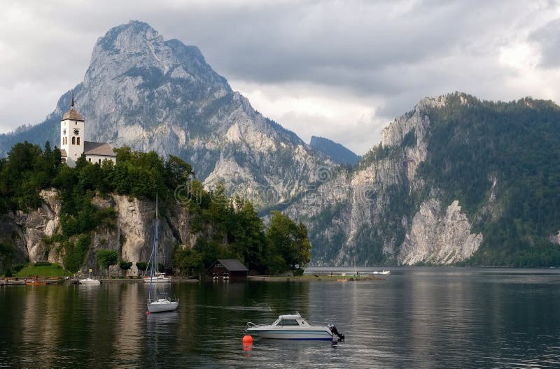 Traunkirchen and Traunsee, Austria Stock Photo - Image of limestone ...