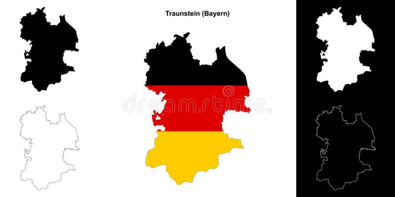 Traunstein outline map stock vector. Illustration of shape - 335042918