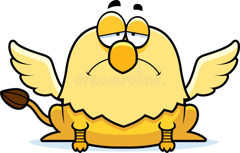 Trauriger Karikatur-Greif vektor abbildung. Illustration von flügel ...