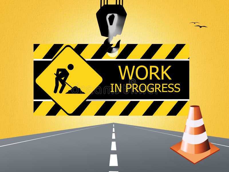 Travail en cours illustration stock. Illustration du progrès - 54113307