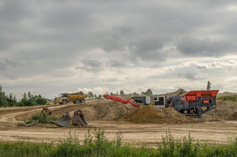 Travaux De Construction - Construction De Route Et De Pont Image stock ...