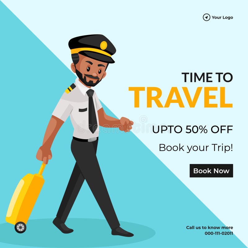 Banner Design of Time To Travel Book Your Trip Stock Vector ...