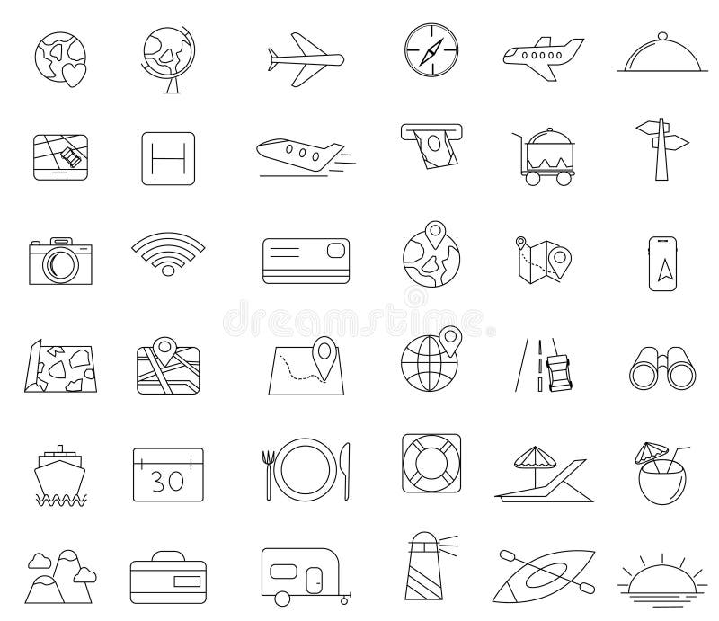 Travel and Tourism Line Icons Set, Outline Vector Symbol Collection ...