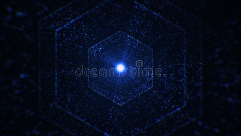 Travel through Abstract Technology Digital LED Tunnel from Dots ...