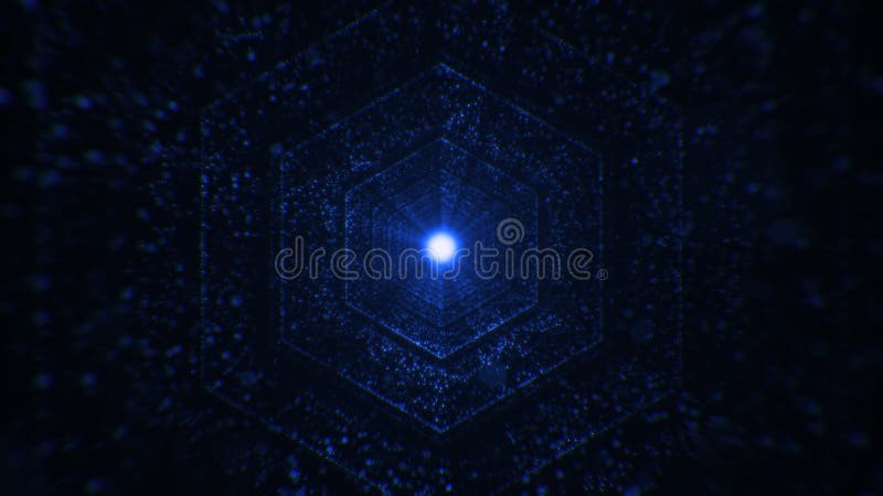 Travel through Abstract Technology Digital LED Tunnel from Dots ...