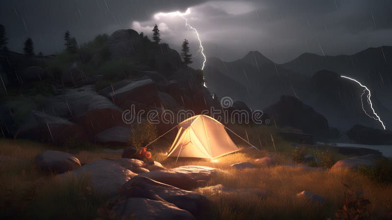 Travel Adventure Mountains Camping Hiking Hyper-realistic Generative AI ...