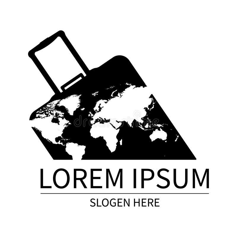 Travel Agency Logo with Globe Bag Vector Illustration Stock Vector ...