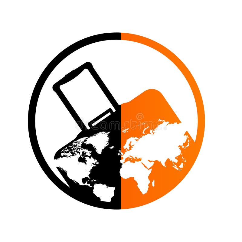 Travel Agency Logo with Ring and Bag Vector Illustration Stock Vector ...