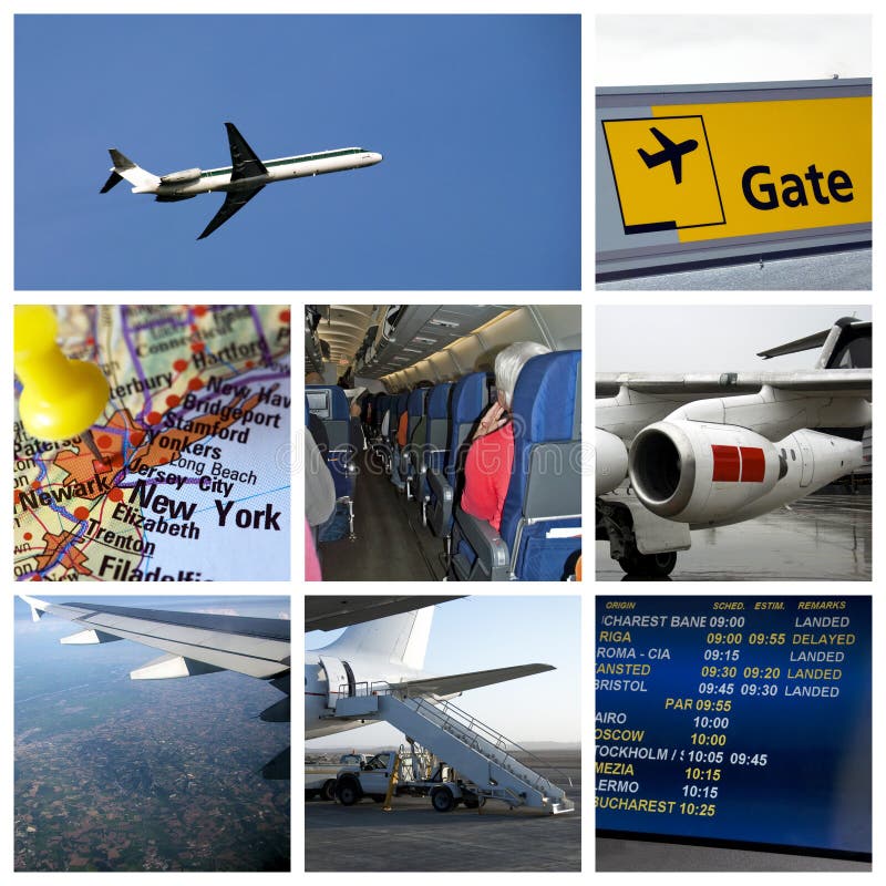 Travel airport collage stock photo. Image of gear, arrival - 13168938