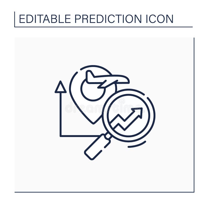 Travel Analytics Predictive Analytics Line Icon Stock Vector ...