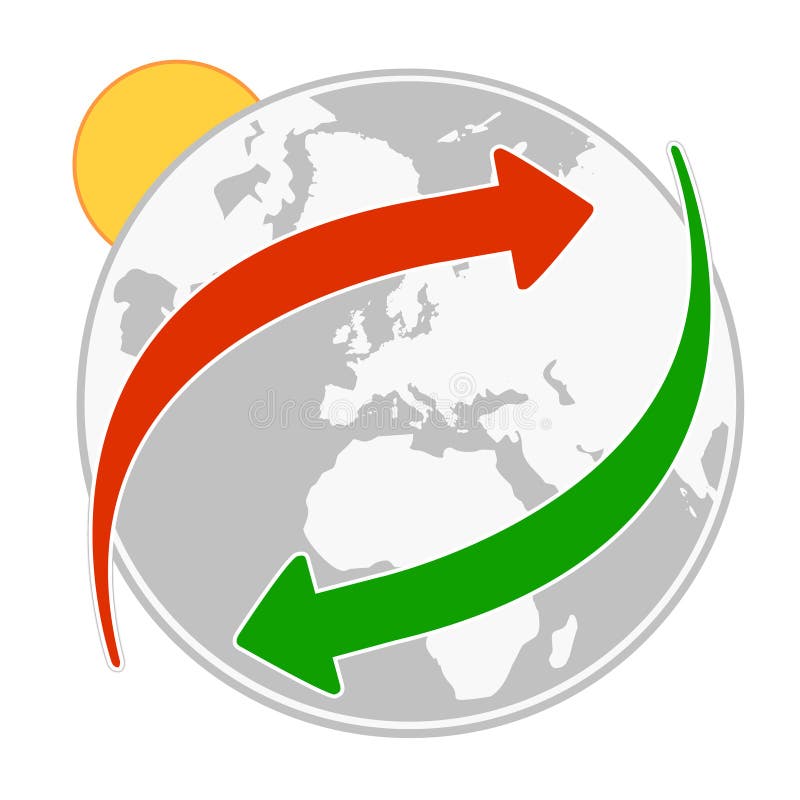 Arrows Around World Globe Stock Illustrations – 657 Arrows Around World ...
