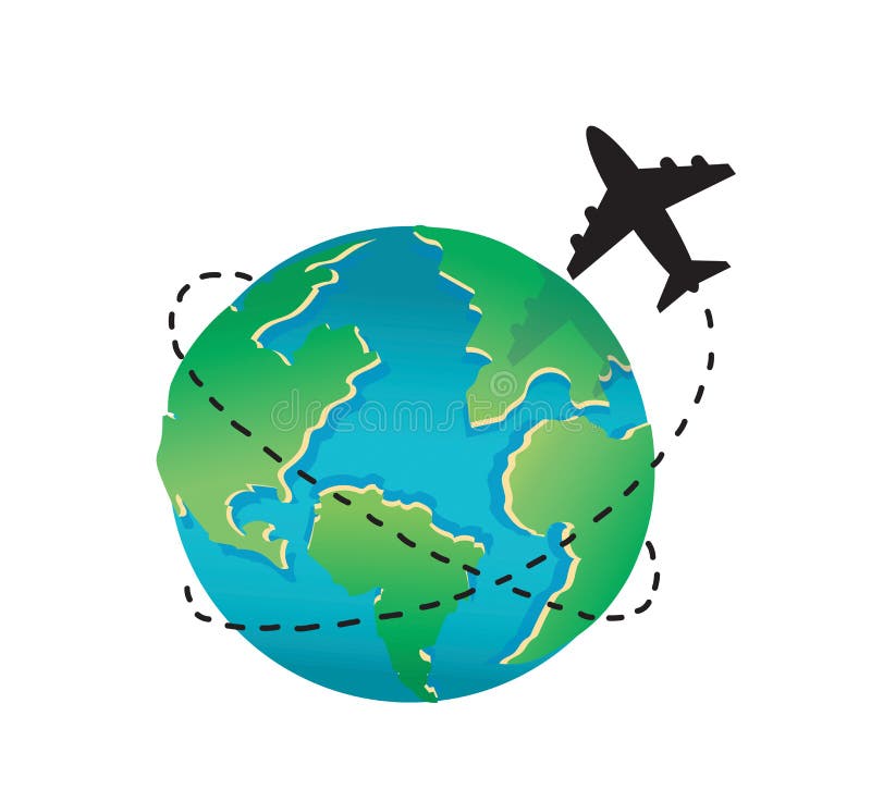Travel Around the World Icon Symbol Vector Illustration Stock Vector ...