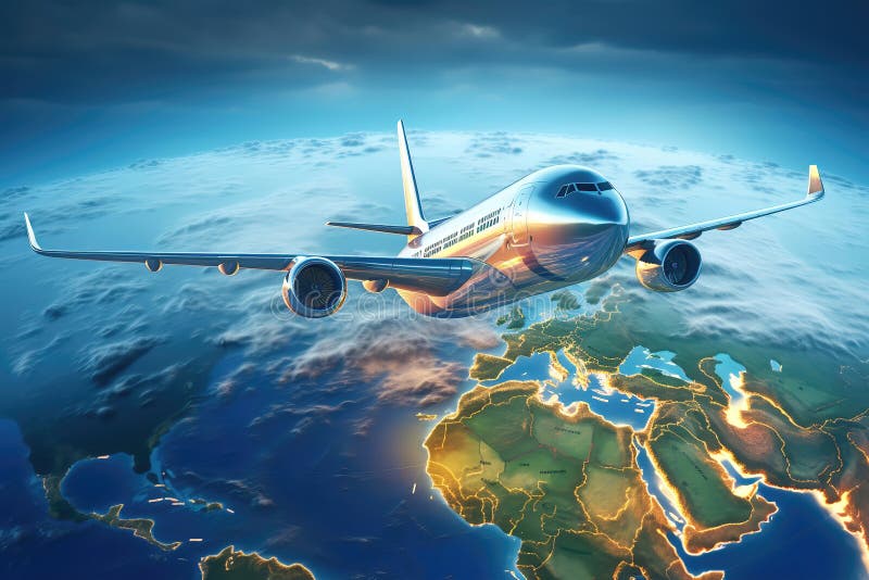 Travel Around the World by Plane, Concept, Generated by AI Stock ...