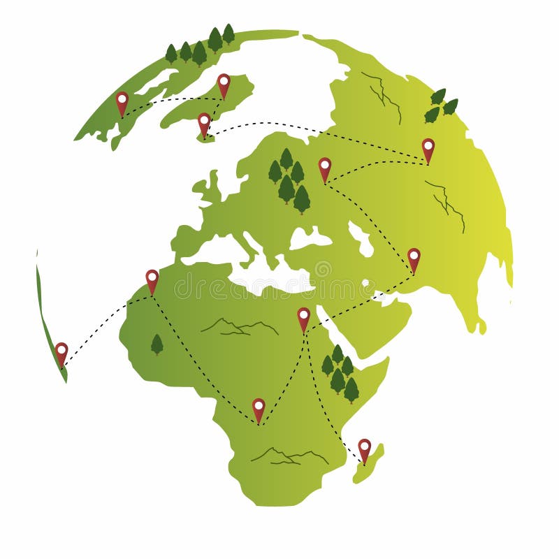 Travel Background. All Elements and Textures are Individual Objects ...