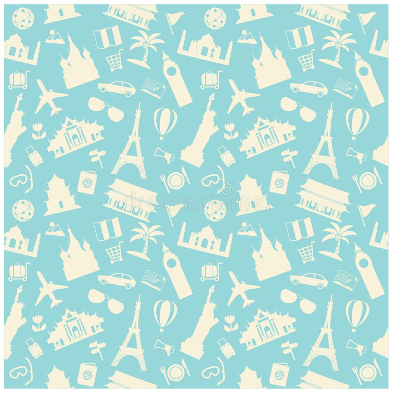 Travel background, pattern stock vector. Illustration of design - 43860082