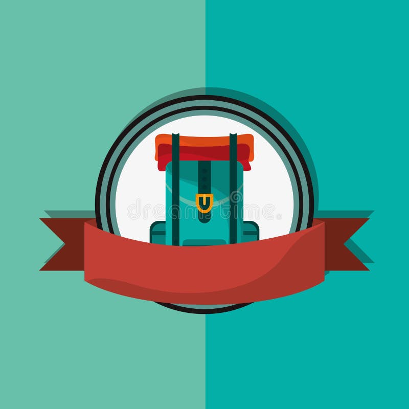 Travel Backpack Emblem Image Stock Illustration - Illustration of ...