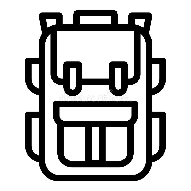 Travel Backpack Icon, Outline Style Stock Vector - Illustration of ...