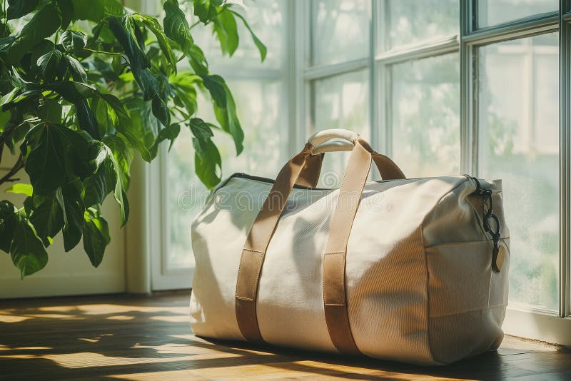 Travel Bag Made of Durable Waterproof Fabric Placed Near a Window with ...
