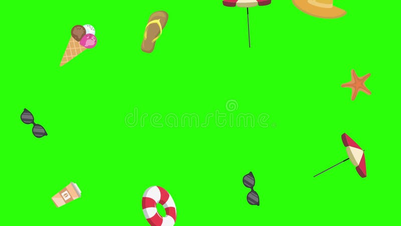 Travel Beach Objects Animation Graphic Source Elements Chroma Key Stock ...