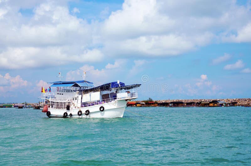 Travel boat in sea stock image. Image of tropical, wave - 40835753