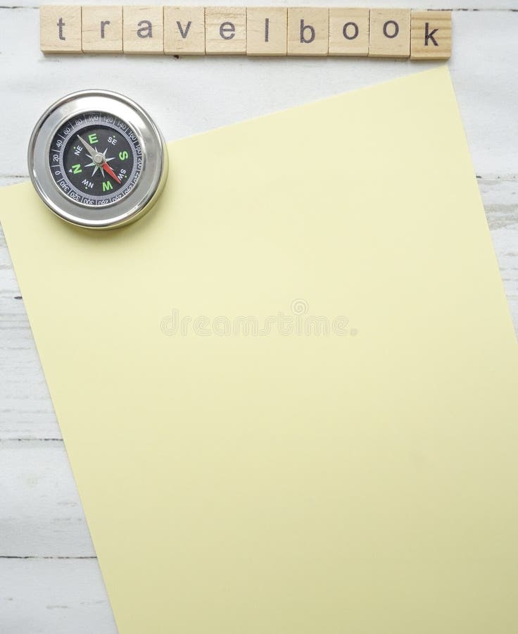 Travel Book. Compass Blank Sheet of Paper Photo Stock Image - Image of ...