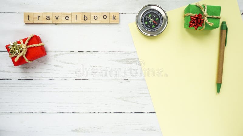 Travel Book. Compass Blank Sheet of Paper Photo Stock Photo - Image of ...