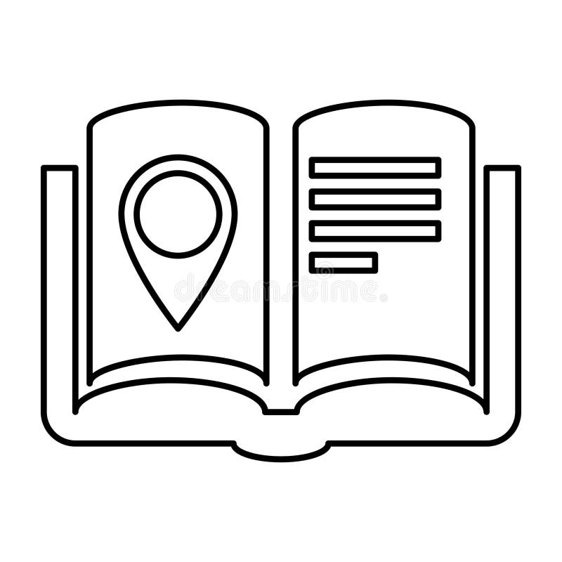 Travel Book Icon in Outline Style Stock Vector - Illustration of marker ...