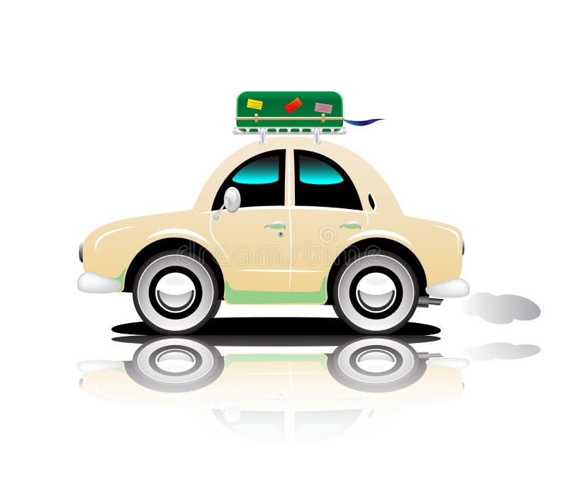 Travel car stock vector. Illustration of baggage, road - 16461294