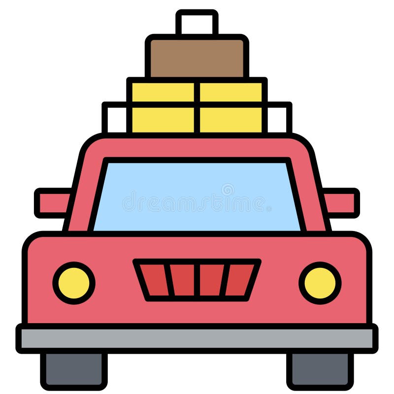Travel Car Icon, Summer Vacation Related Vector Stock Vector ...