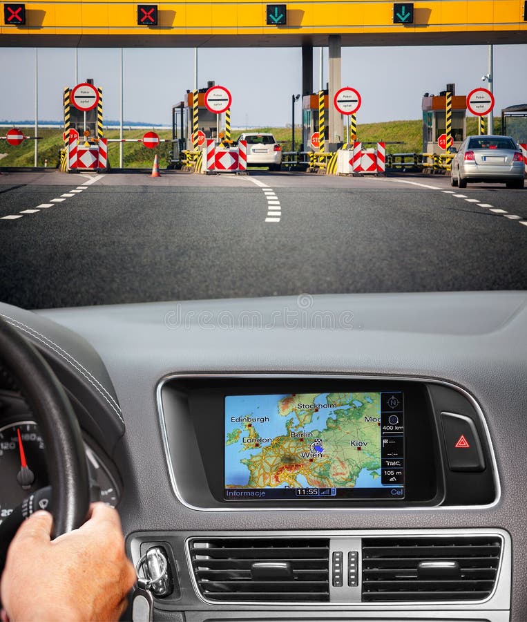 Travel by Car with Navigation System Stock Photo - Image of delivery ...