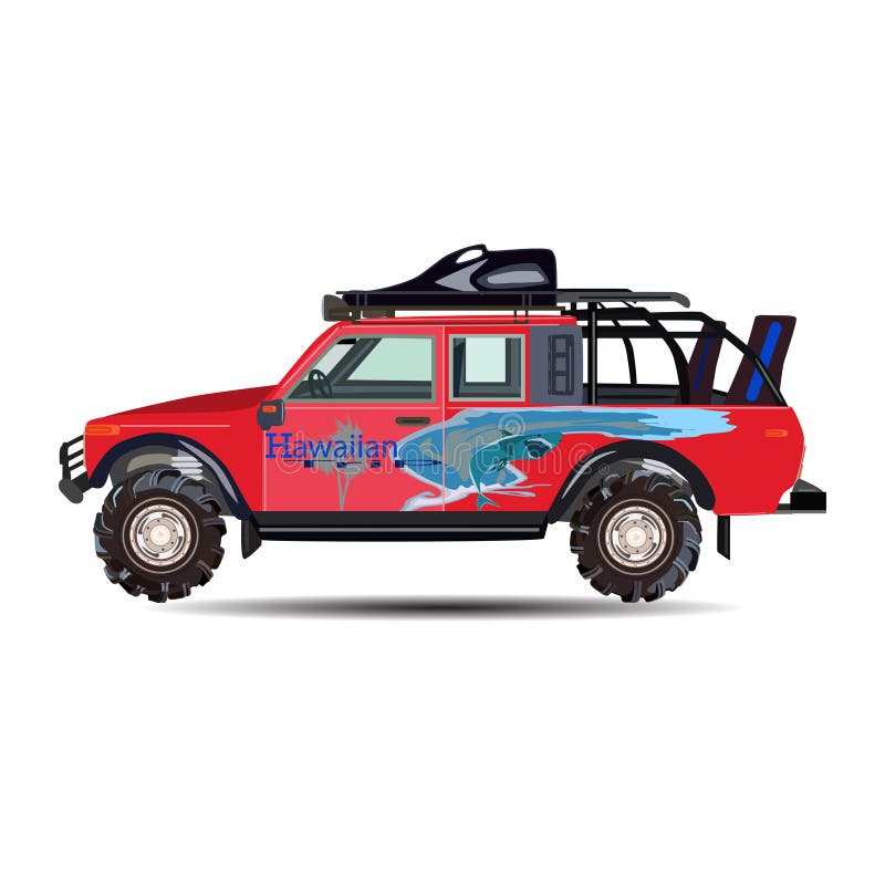 Travel Car Vector Illustration in Flat Style Stock Vector ...