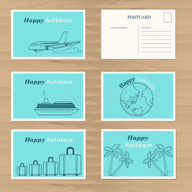 Travel Cards Design Template Stock Vector - Illustration of logo ...