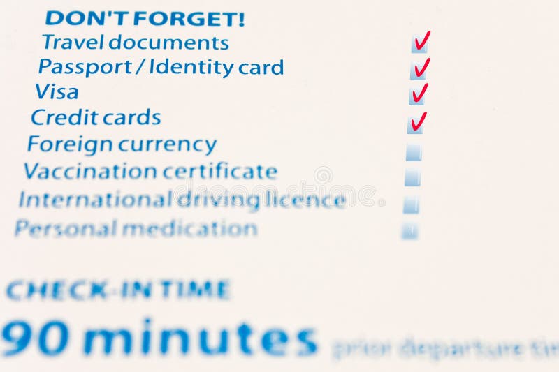 Travel check list stock photo. Image of license, passport - 17618906