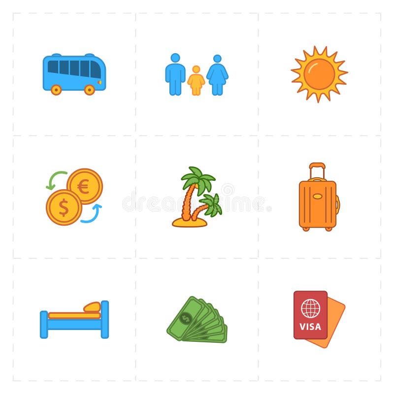 Travel company icons stock vector. Illustration of icon - 93687055