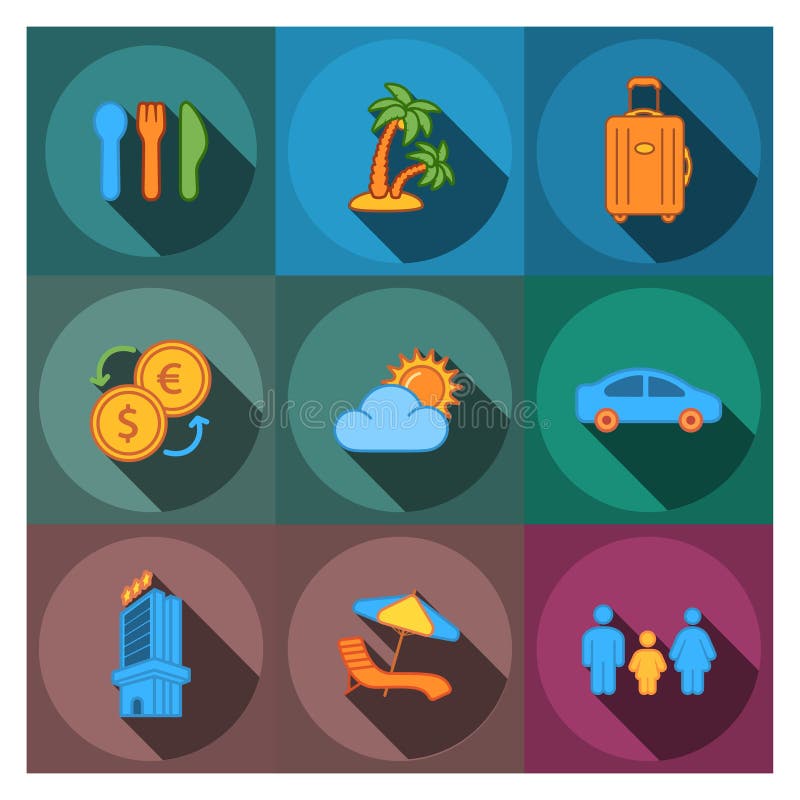 Travel company icons stock vector. Illustration of rate - 93687235