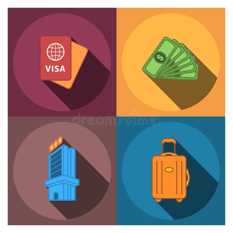 Travel company icons stock vector. Illustration of dollar - 94444756