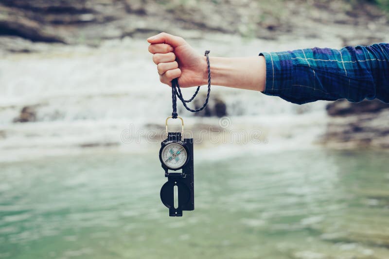 Travel compass stock image. Image of adventure, caucasian - 73765075