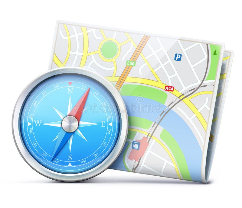 GPS Navigation, Travel and Tourism Concept Stock Illustration ...