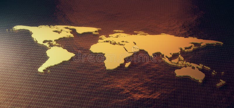 World Side View Map 3d Perspective Earth Stock Illustrations – 5 World ...