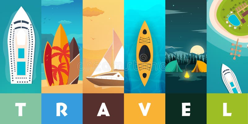 Travel Concept Background. Summer Concept. Header Format with Vertical ...