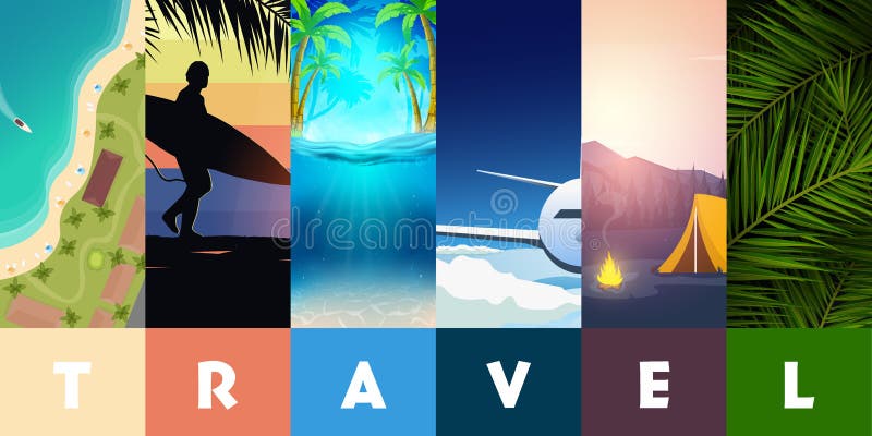 Travel Concept Background. Summer Concept. Header Format with Vertical ...