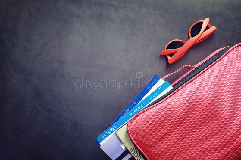 Travel Concept. Bag with Documents and Tickets. Stock Photo - Image of ...