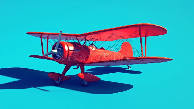 A Travel Concept is Depicted through the Image of a Red Propeller Plane ...