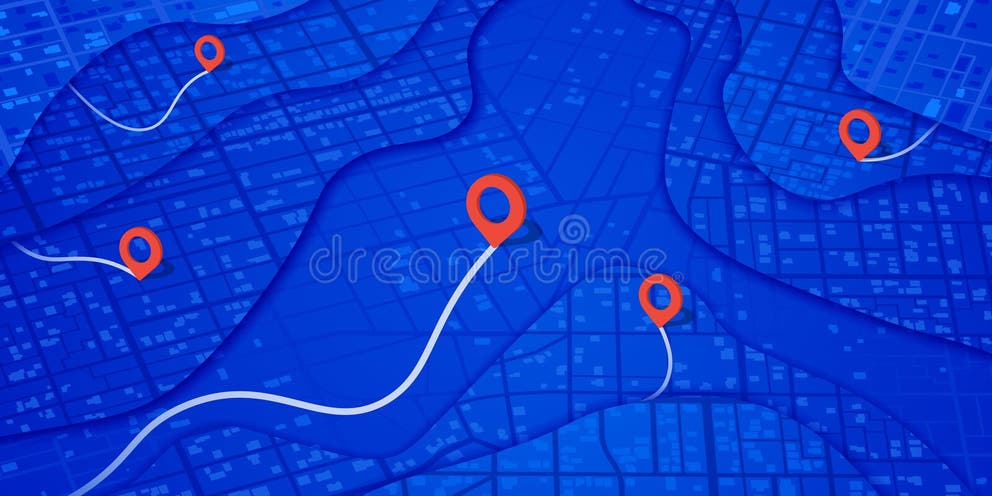 Travel Concept. Geolocation and Abstract GPS Navigation, Online ...