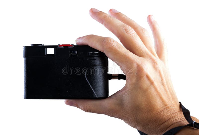 Travel Concept. Hand Making Photo with Old Camera Stock Image - Image ...
