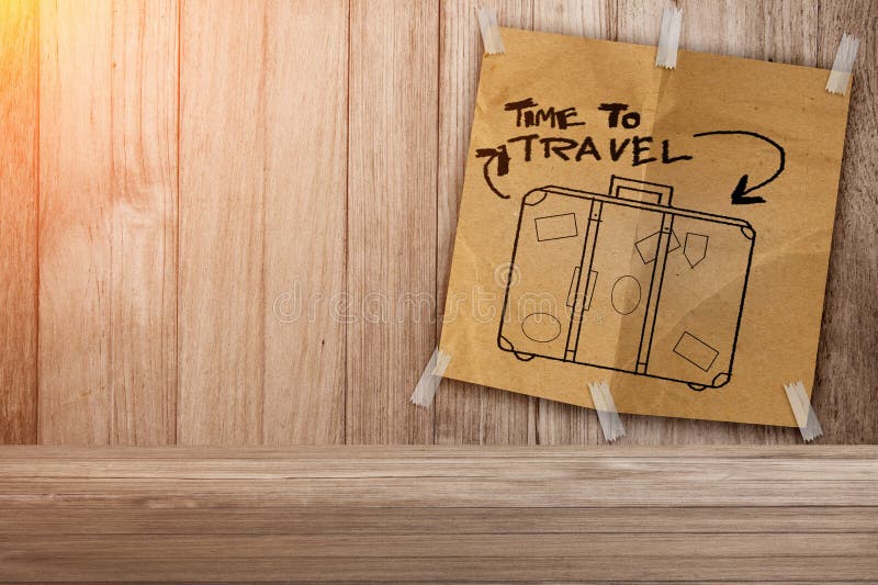 Travel Concept with Paper Note on Wood Background Stock Photo - Image ...