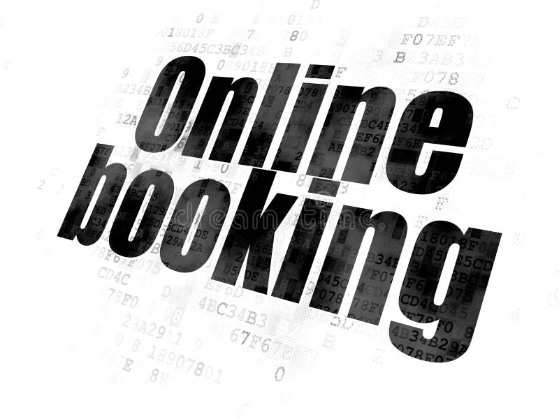 Travel Concept: Online Booking on Digital Background Stock Illustration ...