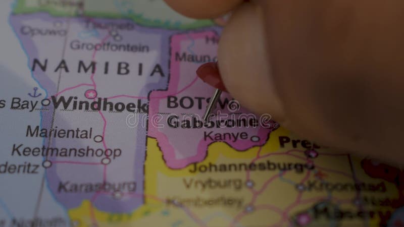 Travel Concept Push Pin Pointing on a Political Map Location of the ...