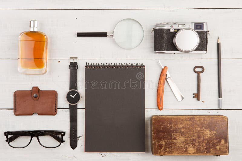 Travel Concept - Set of Cool Stuff with Camera and Other Things on ...
