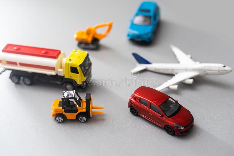 Travel Concept. Toy Model of Car and Airplane. Stock Photo - Image of ...